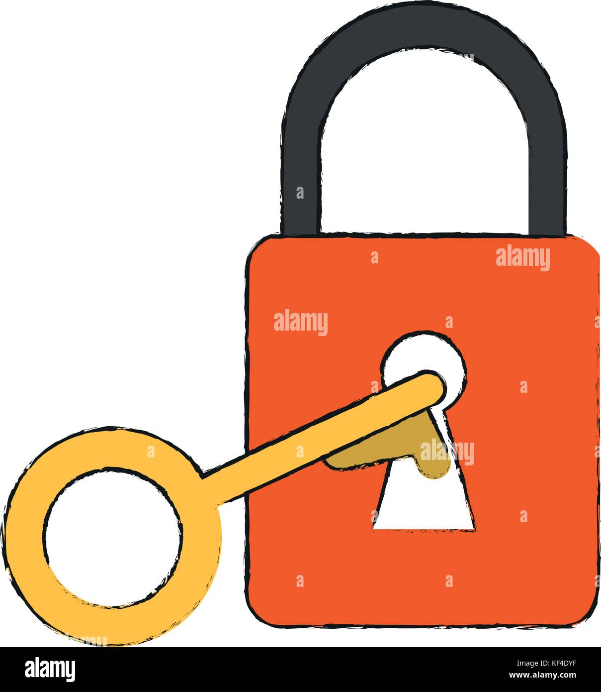 safety lock with key icon image Stock Vector Image & Art - Alamy