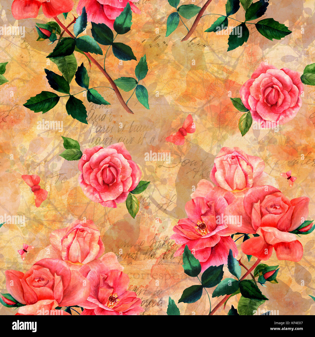 Watercolour flower collage hi-res stock photography and images - Alamy