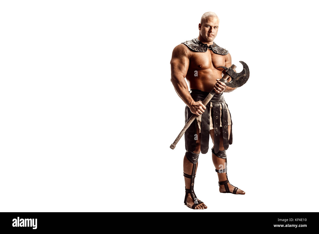 Angry warrior with axe Stock Photo - Alamy