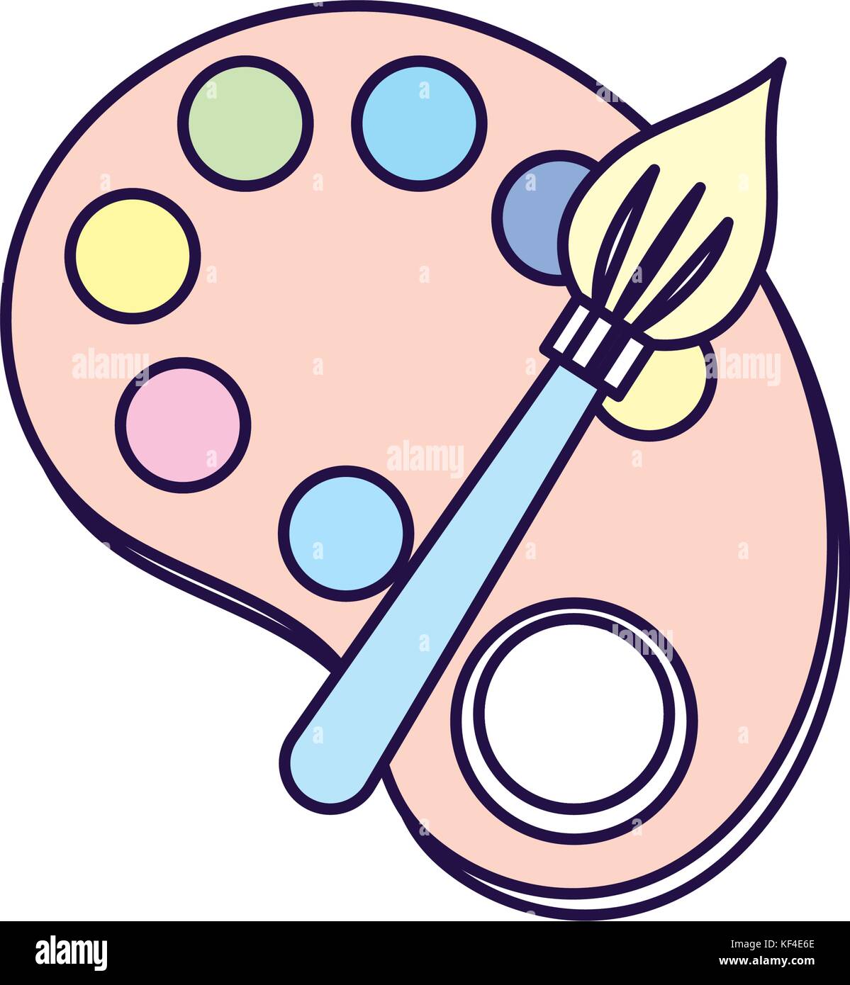 art palette with brush paint object Stock Vector Image & Art - Alamy