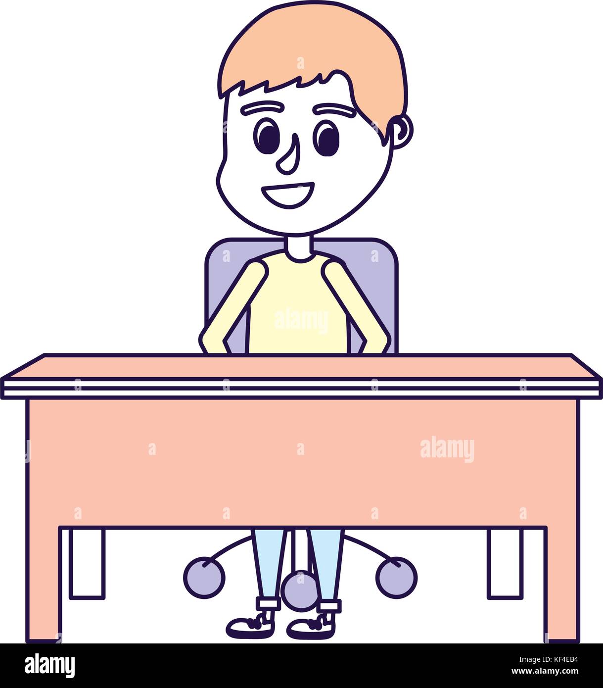 Student desk writing books Stock Vector Images - Alamy