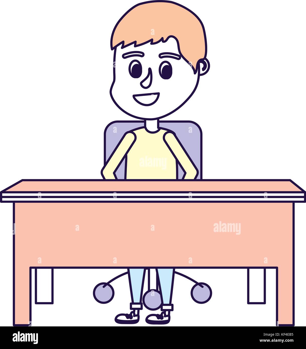 Student desk writing books Stock Vector Images - Alamy