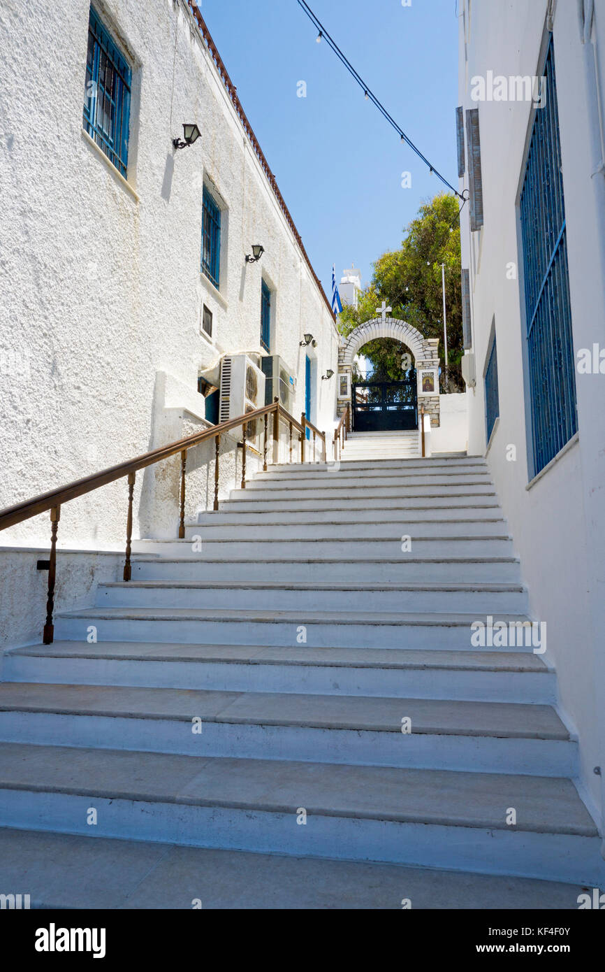 Stairway to the Castro, Naxos-town, Naxos island, Cyclades, Aegean ...
