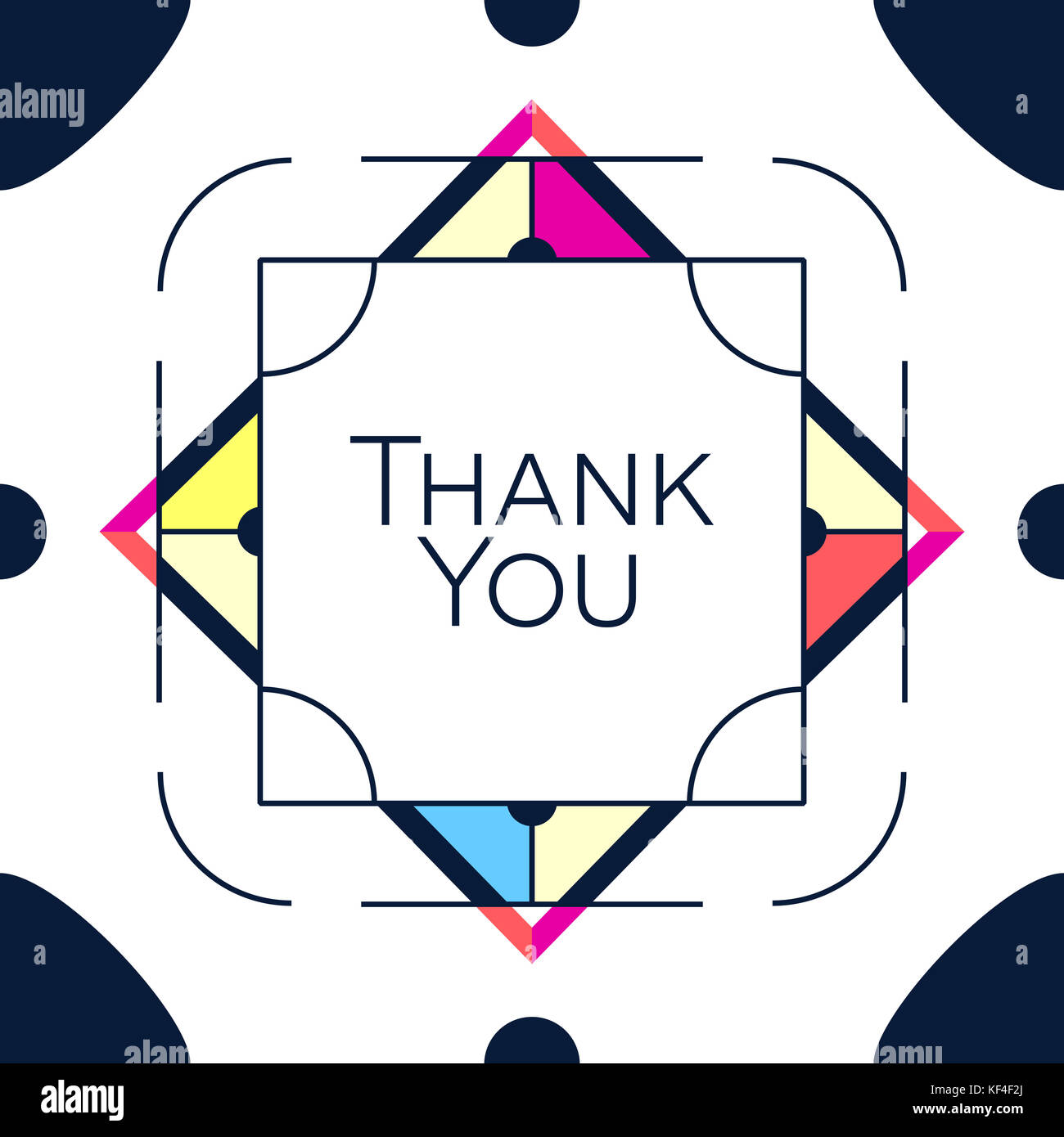 Thank you greeting card thanksgiving design. Abstract geometric ...