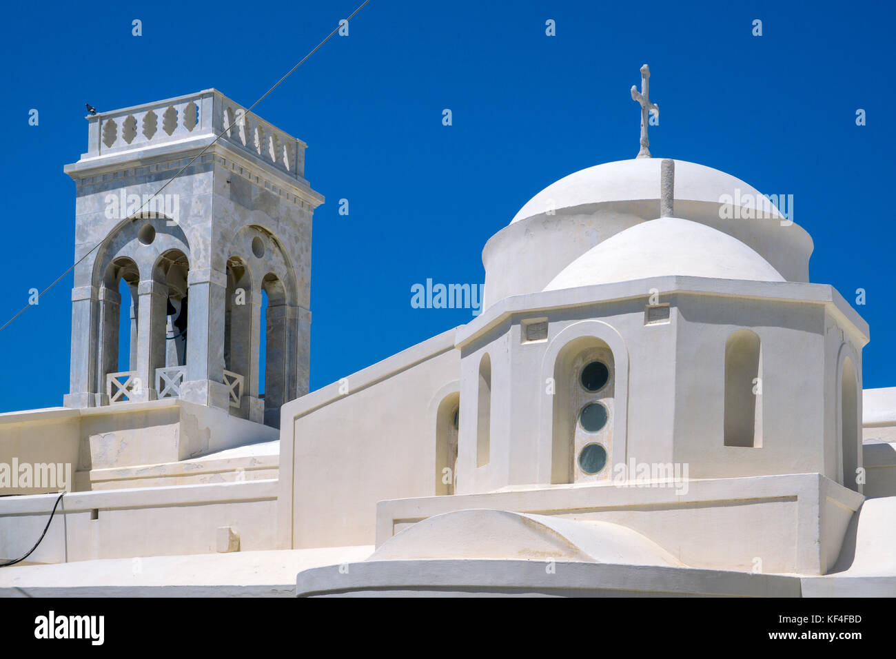 Catholic cathedral with marbled facade at Castro, above Naxos-town ...