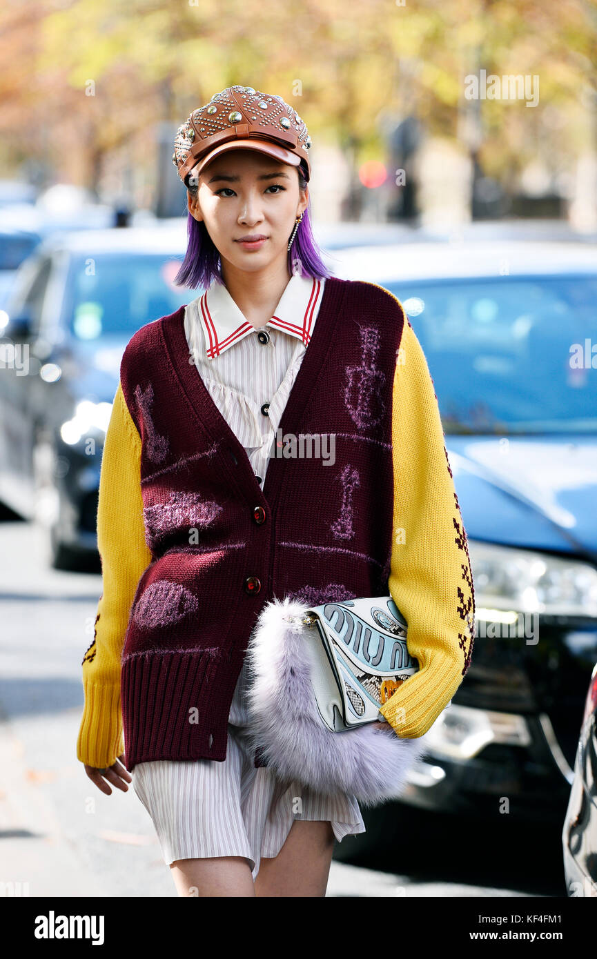 Irene Kim outside MIUMIU, Paris Fashion Week RTW S/S 2018, Paris ...