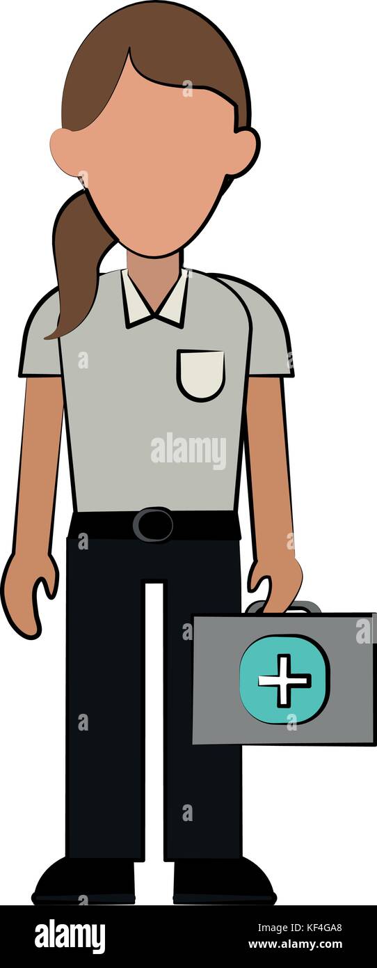 Paramedic woman ambulance Stock Vector Images - Alamy