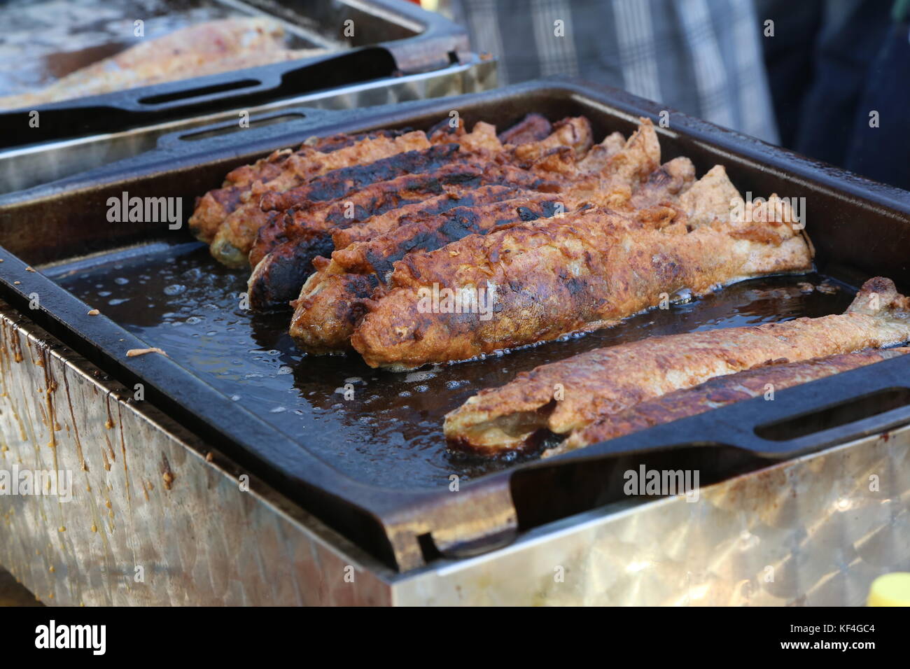 Process of frying fish / Process of frying fish Stock Photo - Alamy