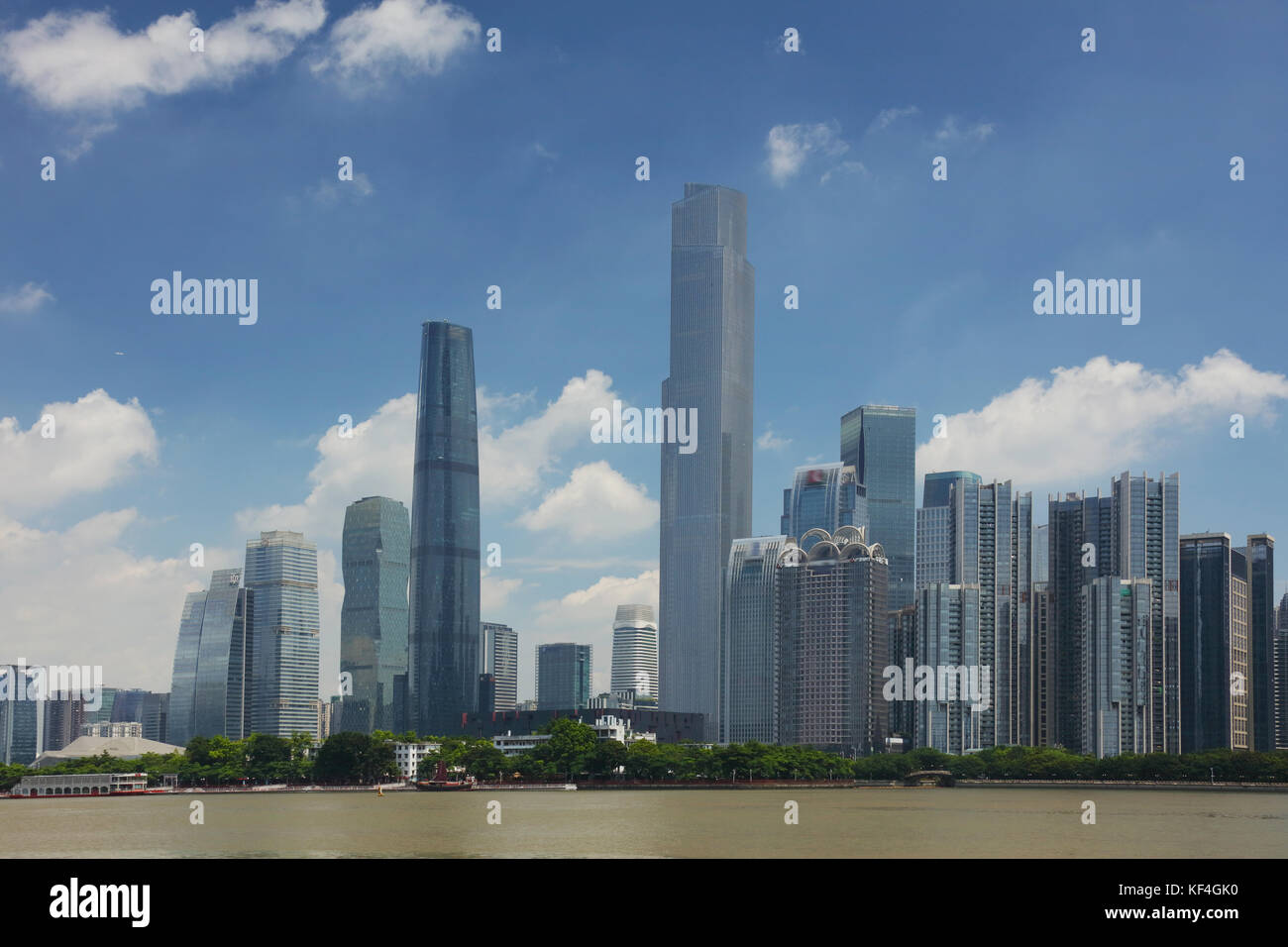 Guangzhou west tower and east tower guangzhou east tower hi-res stock ...