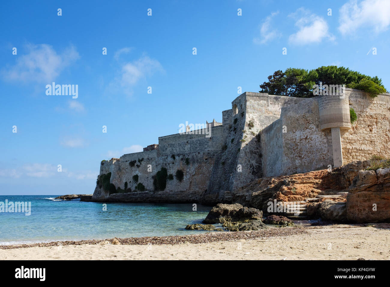 Old fortress along Apulian coastline Stock Photo - Alamy