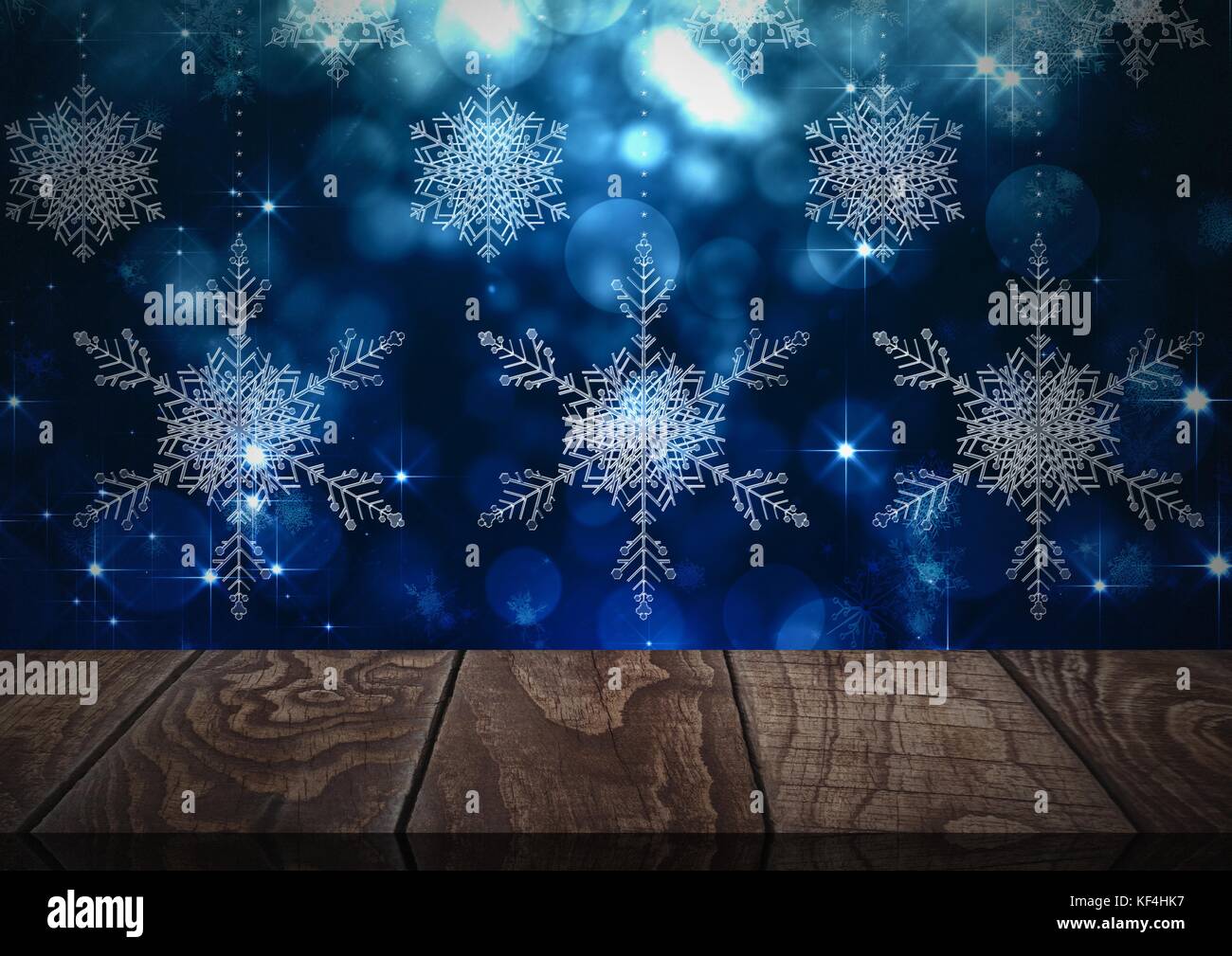 Digital composite of Wooden floor with Christmas theme background Stock ...