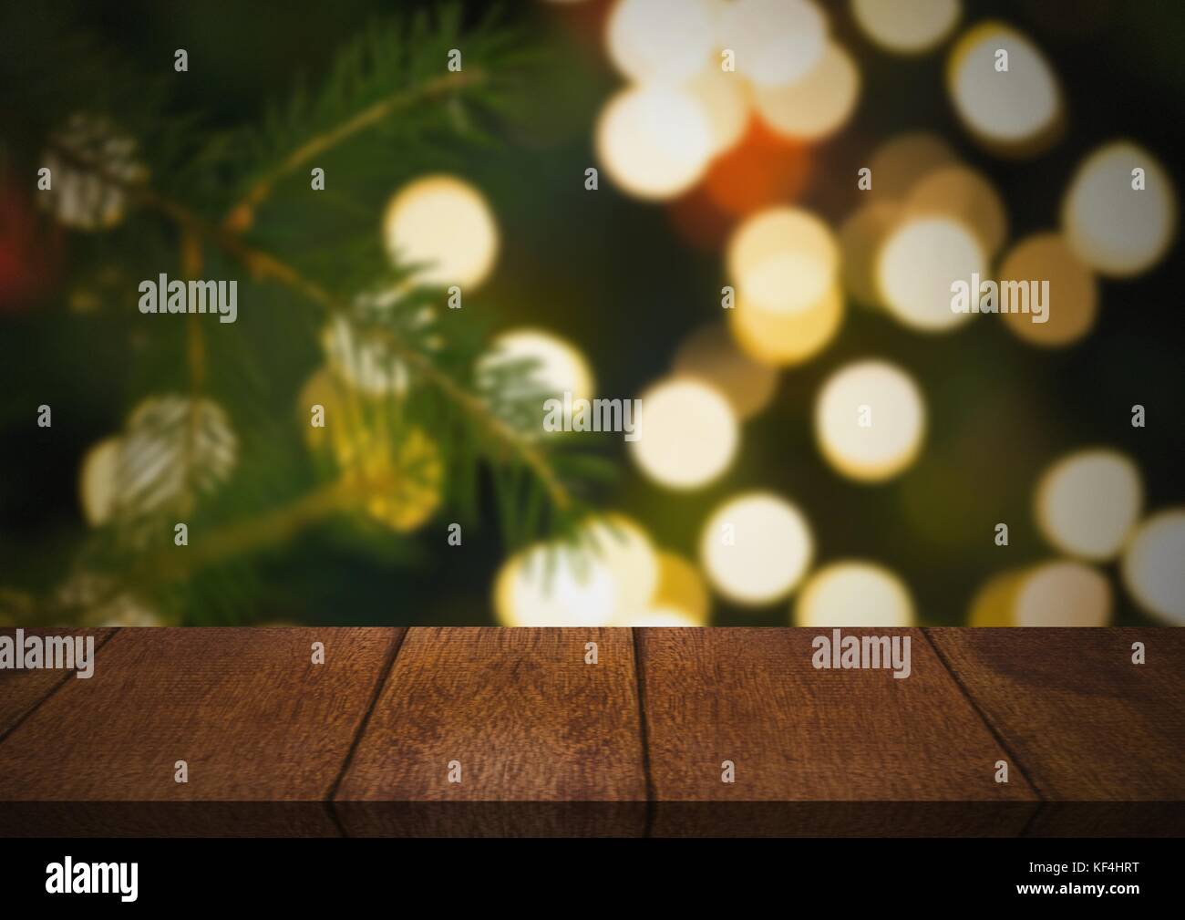 Digital composite of Wooden floor with Christmas theme background Stock ...