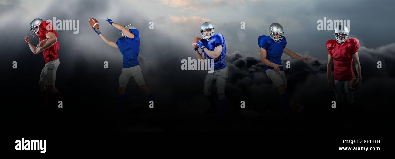Digital composite of american football players wide black Stock Photo ...