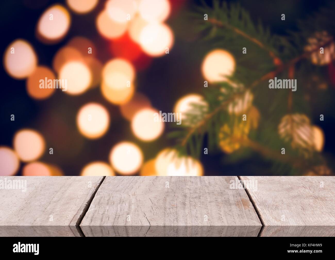 Digital composite of Wooden floor with Christmas theme background Stock ...