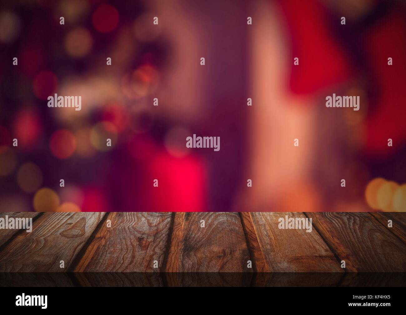 Digital composite of Wooden floor with Christmas theme background Stock ...
