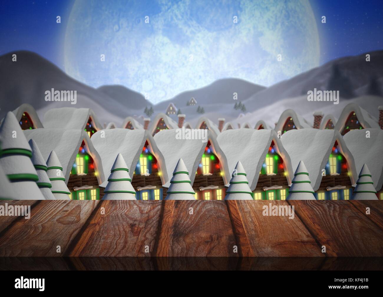 Digital composite of Wooden floor with Christmas theme background Stock ...