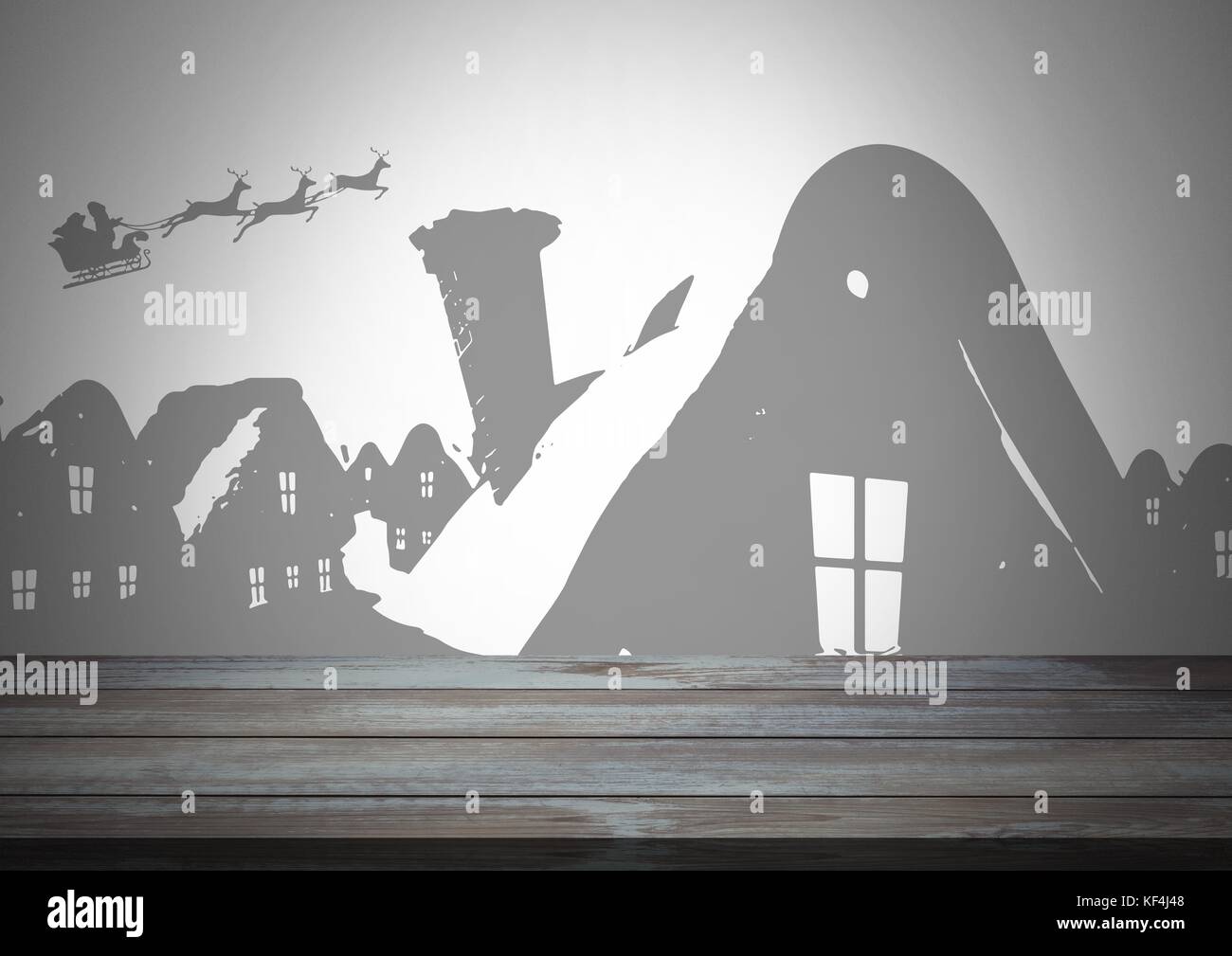 Digital composite of Wooden floor with Christmas theme background Stock ...