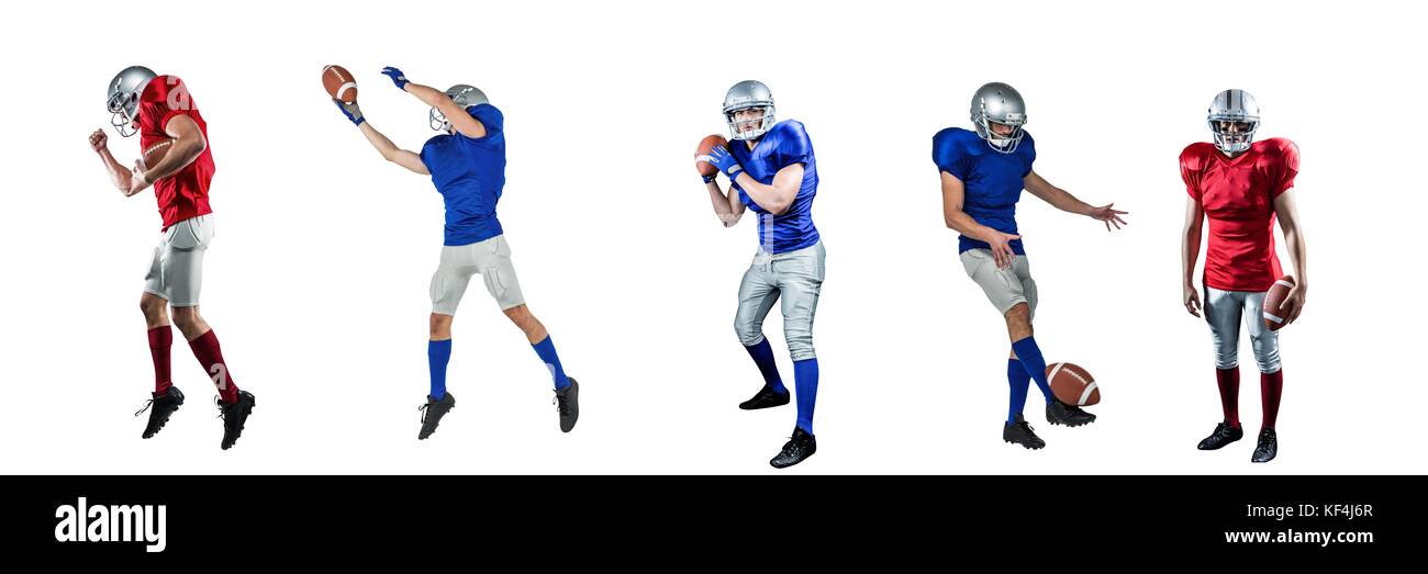 Digital composite of american football players wide Stock Photo - Alamy