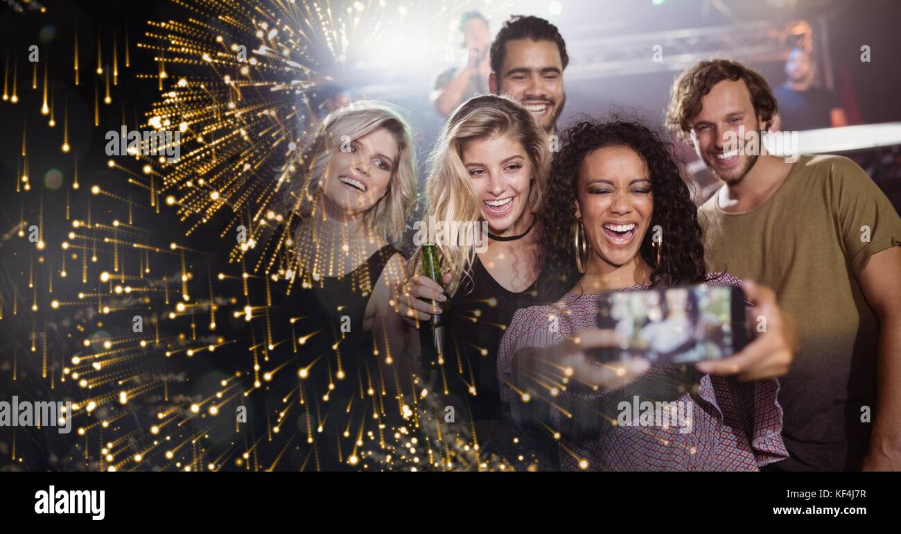 Digital composite of people at concert with transition Stock Photo - Alamy