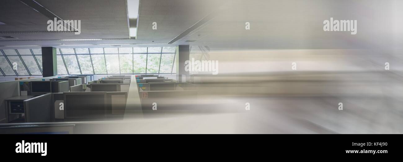 Digital composite of office with transition Stock Photo - Alamy
