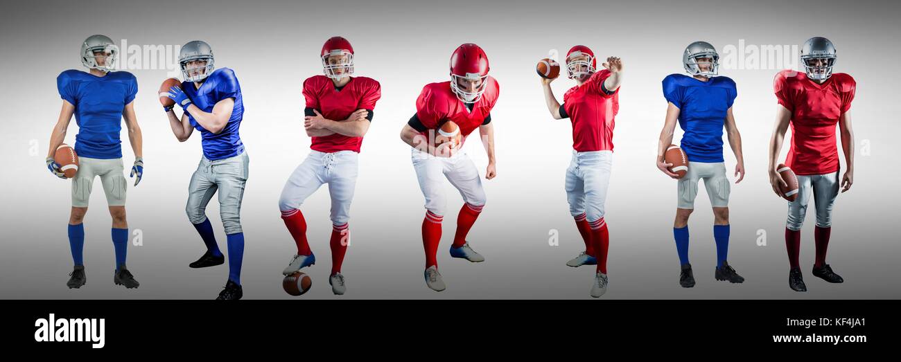 Digital composite of american football players wide Stock Photo - Alamy