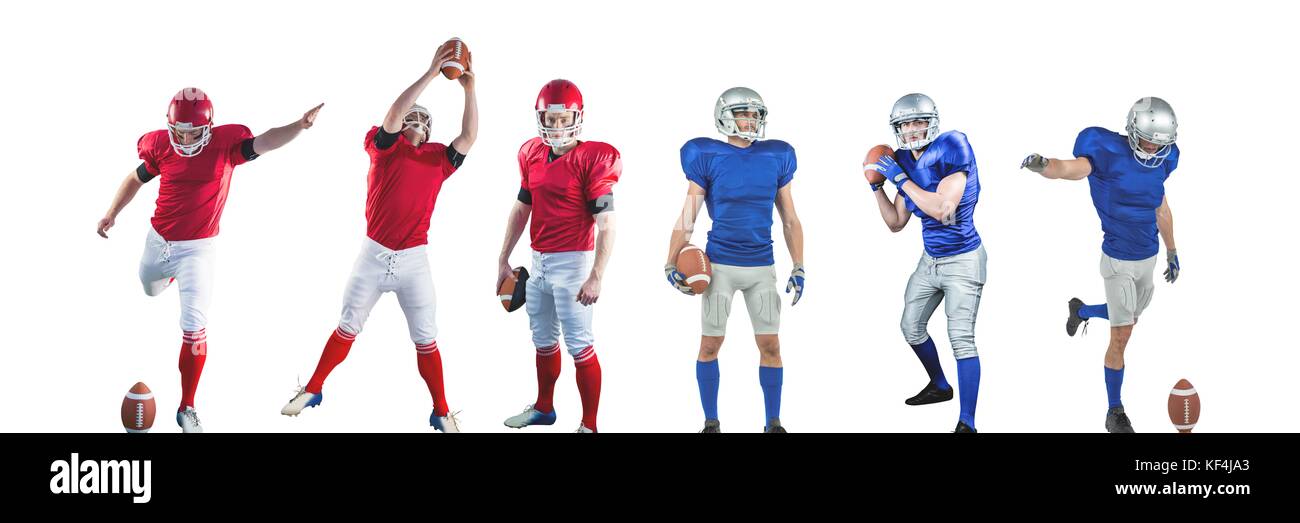 Digital composite of american football players wide Stock Photo - Alamy