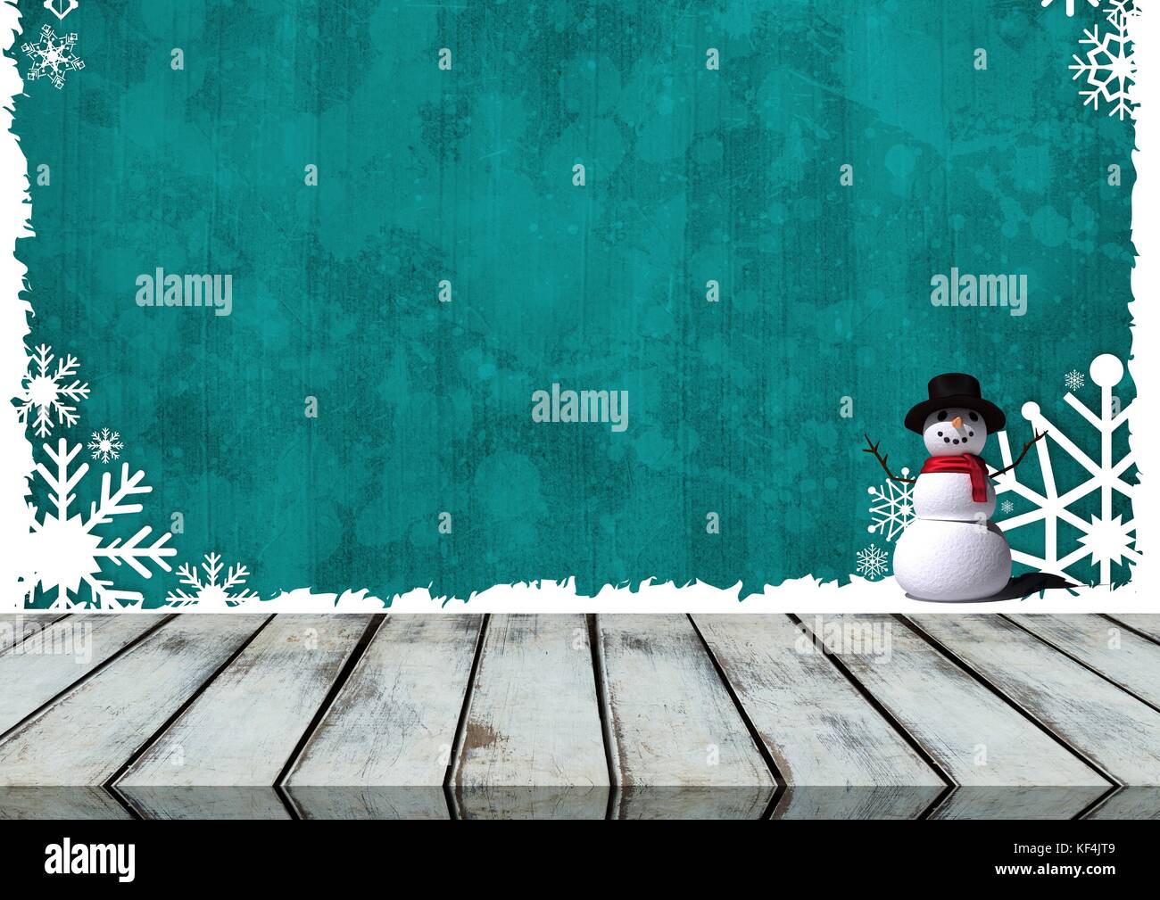 Digital composite of Wooden floor with Christmas theme background Stock ...