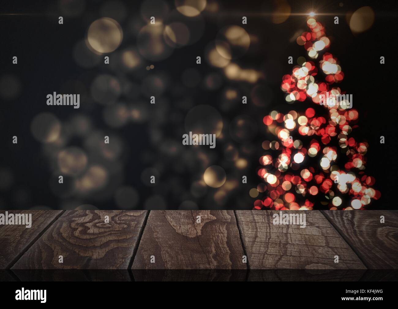 Digital composite of Wooden floor with Christmas theme background Stock ...