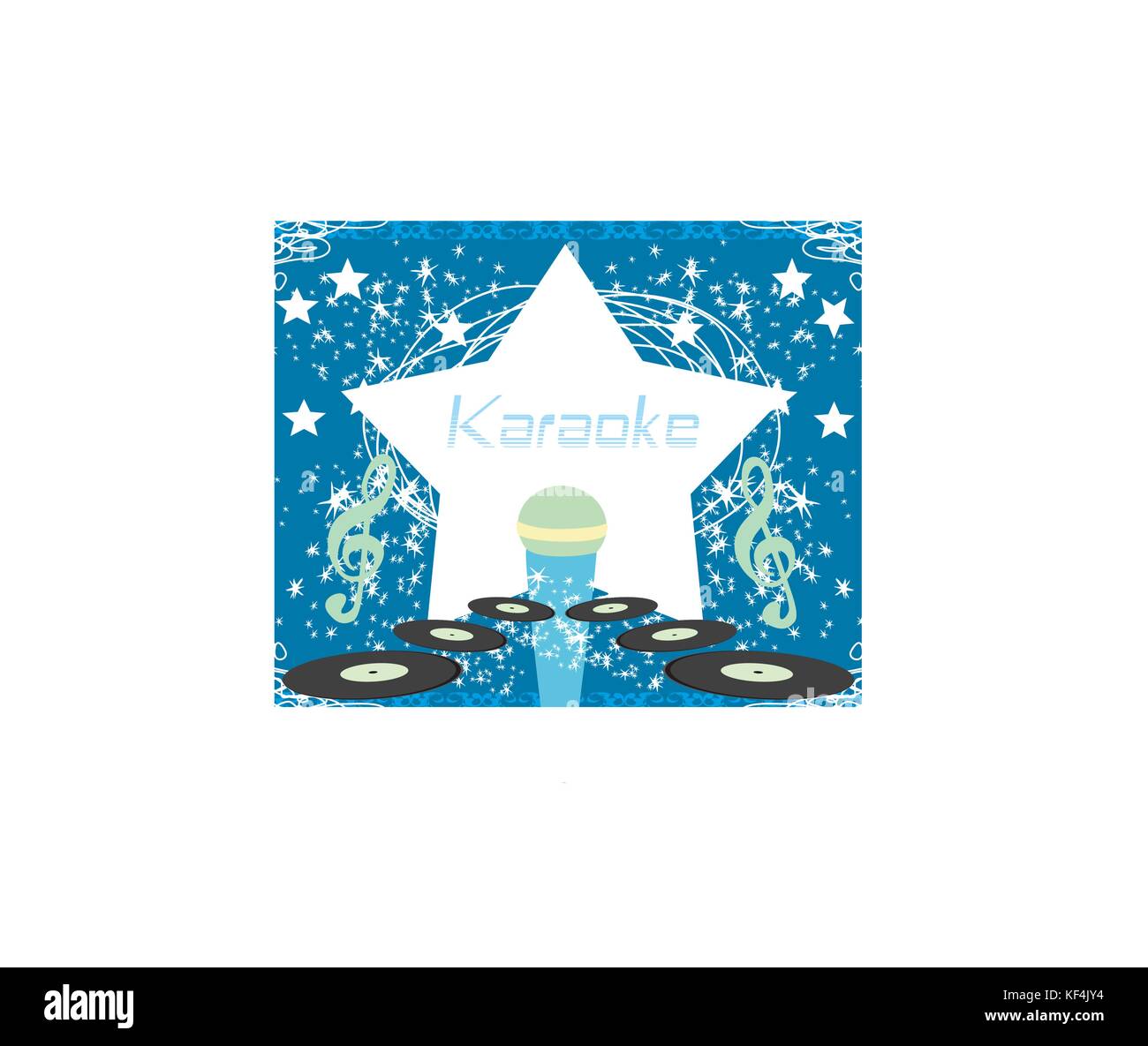 banner with microphone - karaoke party design Stock Vector Image & Art ...