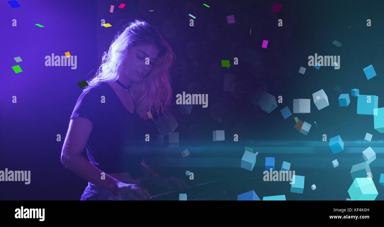 Digital composite of girl at concert with transition Stock Photo - Alamy