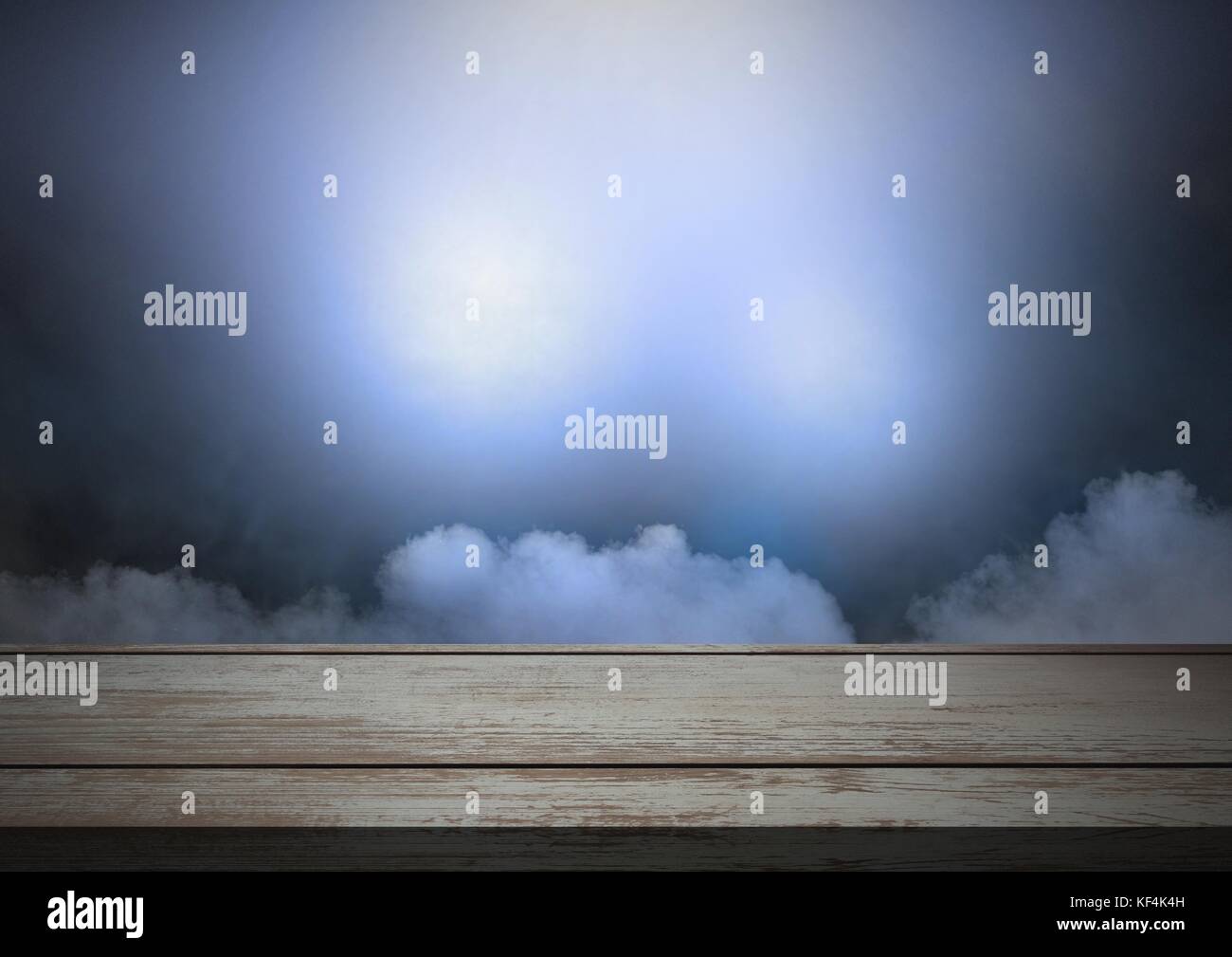 Digital composite of Wooden floor with Cloudy background Stock Photo ...