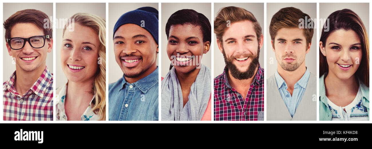 People collage portrait 7 wide Stock Photo - Alamy