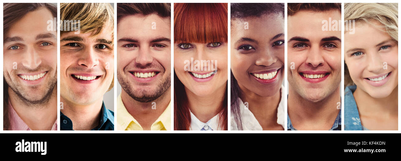People collage portrait 7 wide Stock Photo - Alamy