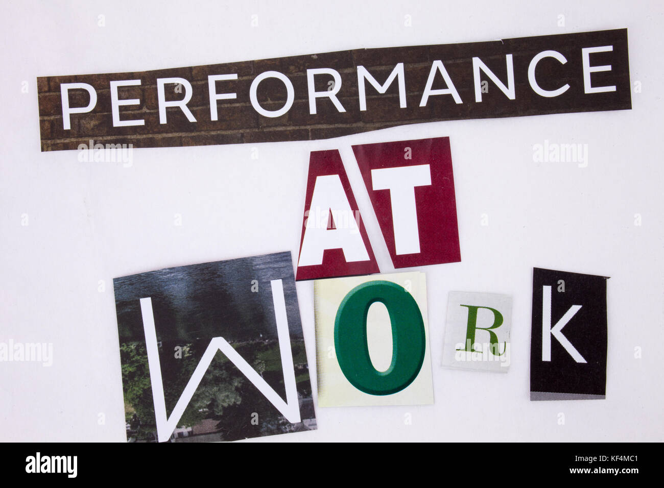 A word writing text showing concept of Performance At Work made of ...
