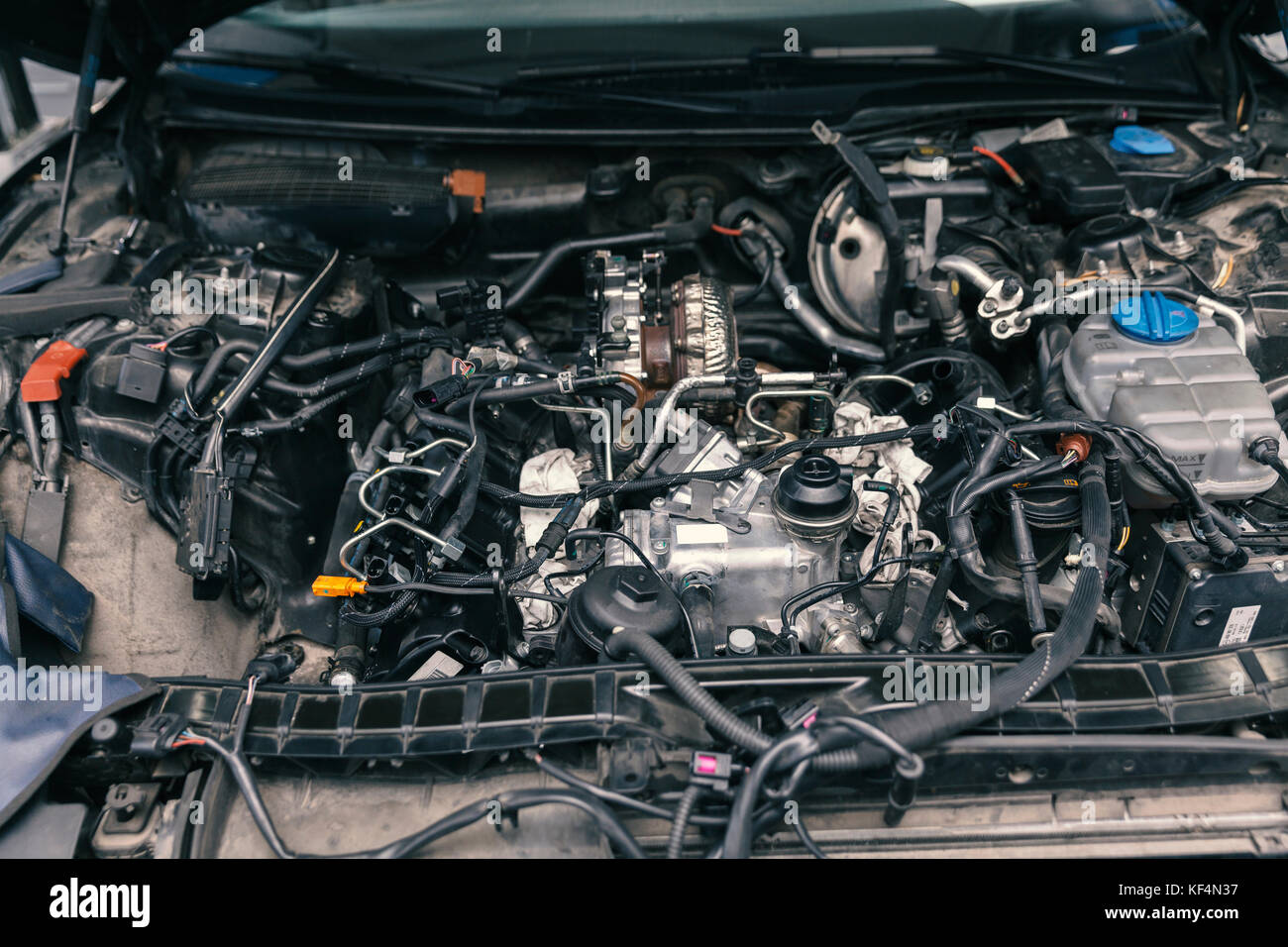 mechanic working on engine repairs, close up Stock Photo - Alamy