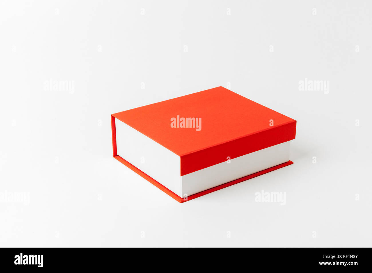 red and wjite box isolated on white, mock up Stock Photo - Alamy