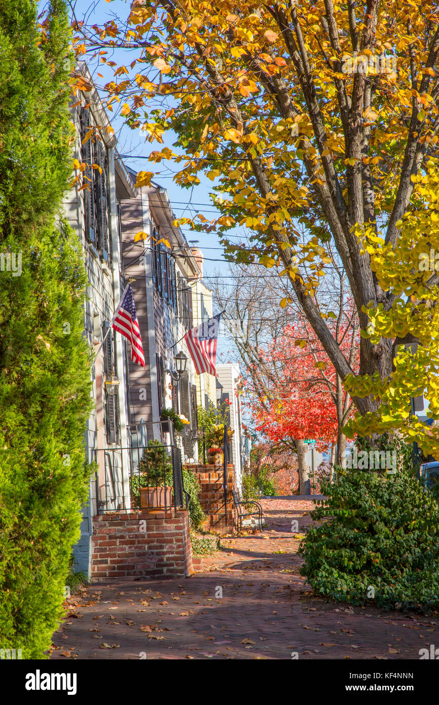 Alexandria, Virginia, USA. Old Town Street Scene, Autumn Stock Photo ...
