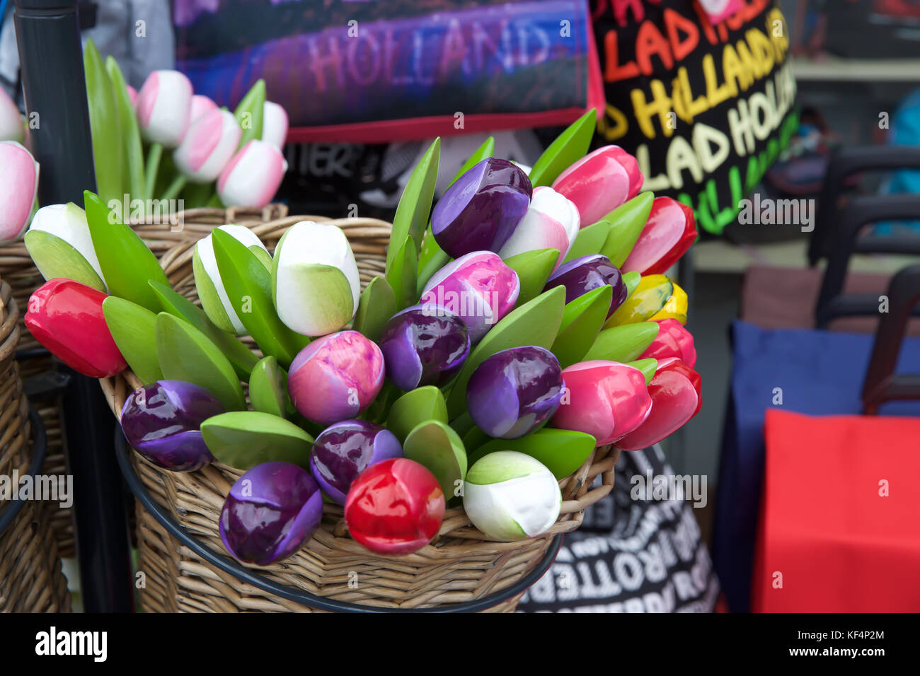 Traditional Wooden tulips in Rotterdam, Holland Stock Photo - Alamy