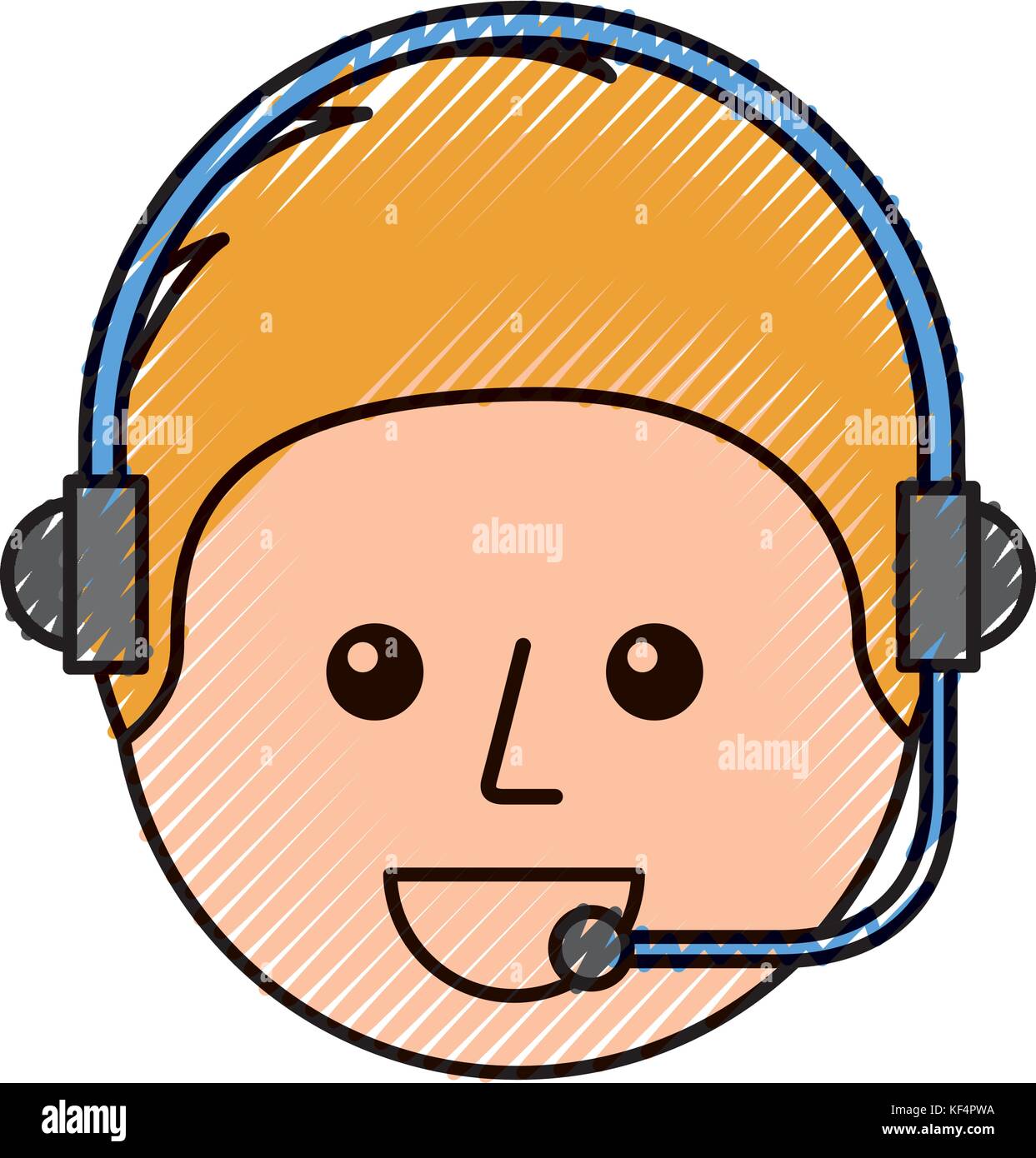 happy young boy avatar wearing headset Stock Vector Image & Art - Alamy