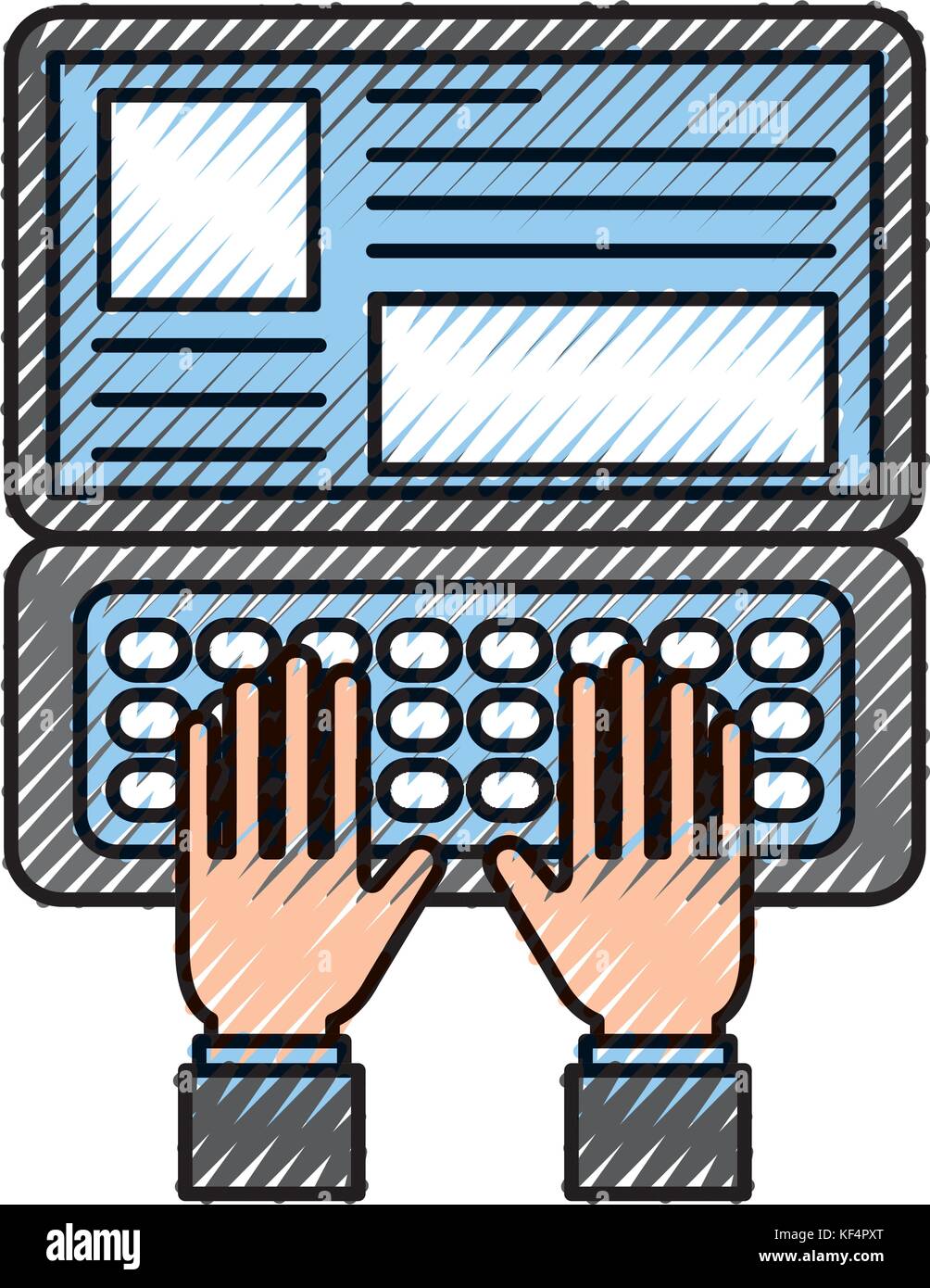 Hand typing on notebook Stock Vector Images - Alamy