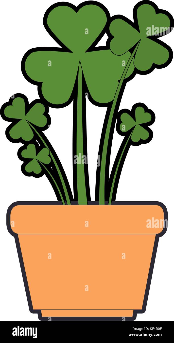 clover plant in pot Stock Vector Image & Art - Alamy