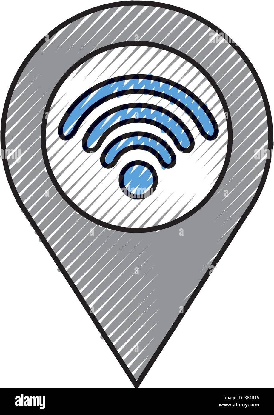 pointer map with wifi internet signal connection Stock Vector Image ...