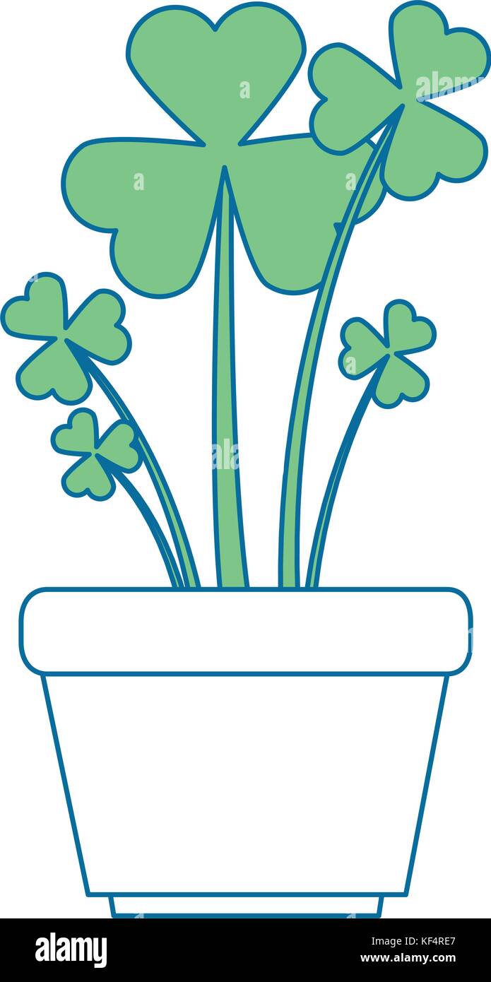 clover plant in pot Stock Vector Image & Art - Alamy