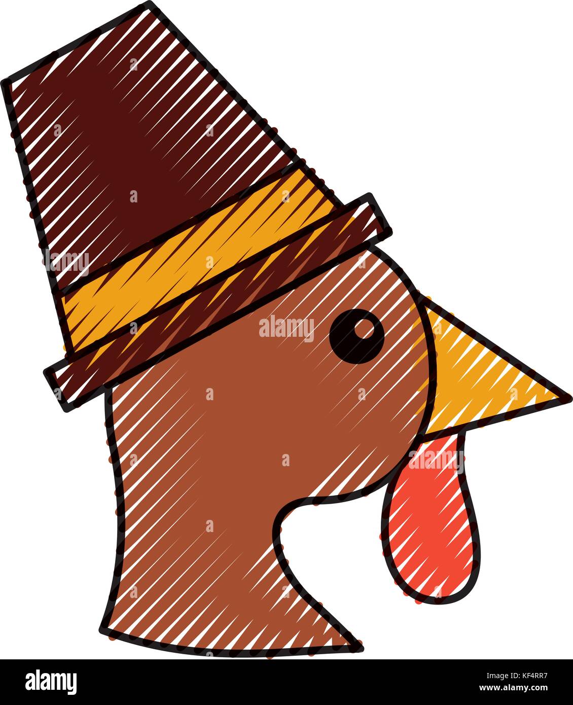 cartoon thanksgiving turkey bird wearing a pilgrims hat Stock Vector ...