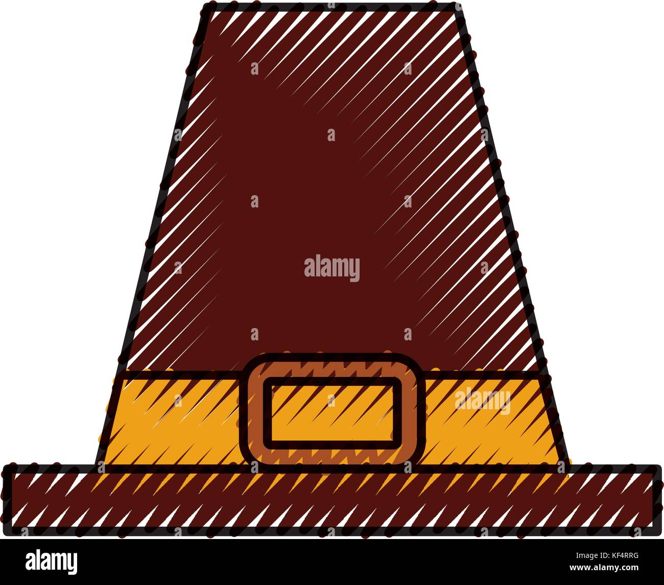 pilgrim hat classic accessory thanksgiving symbol Stock Vector Image ...