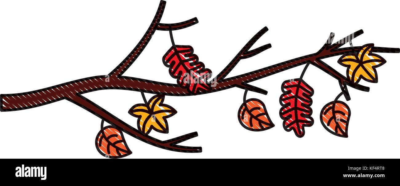 autumn branch of tree and leaves seasonal Stock Vector Image & Art - Alamy