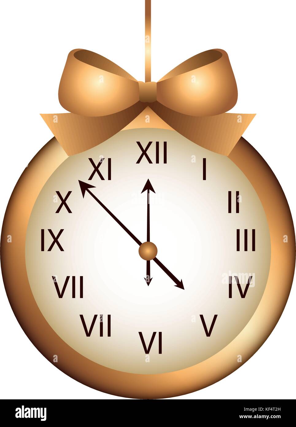 christmas clock frame bow ribbon decoration Stock Vector Image & Art ...