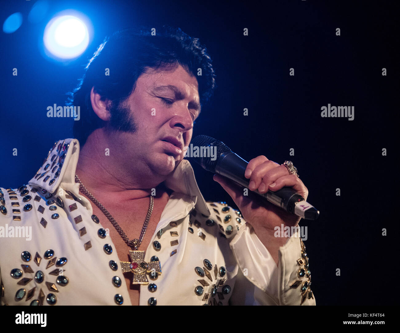 Elvis fans and tribute performers attend the 2017 Porthcawl Elvis ...