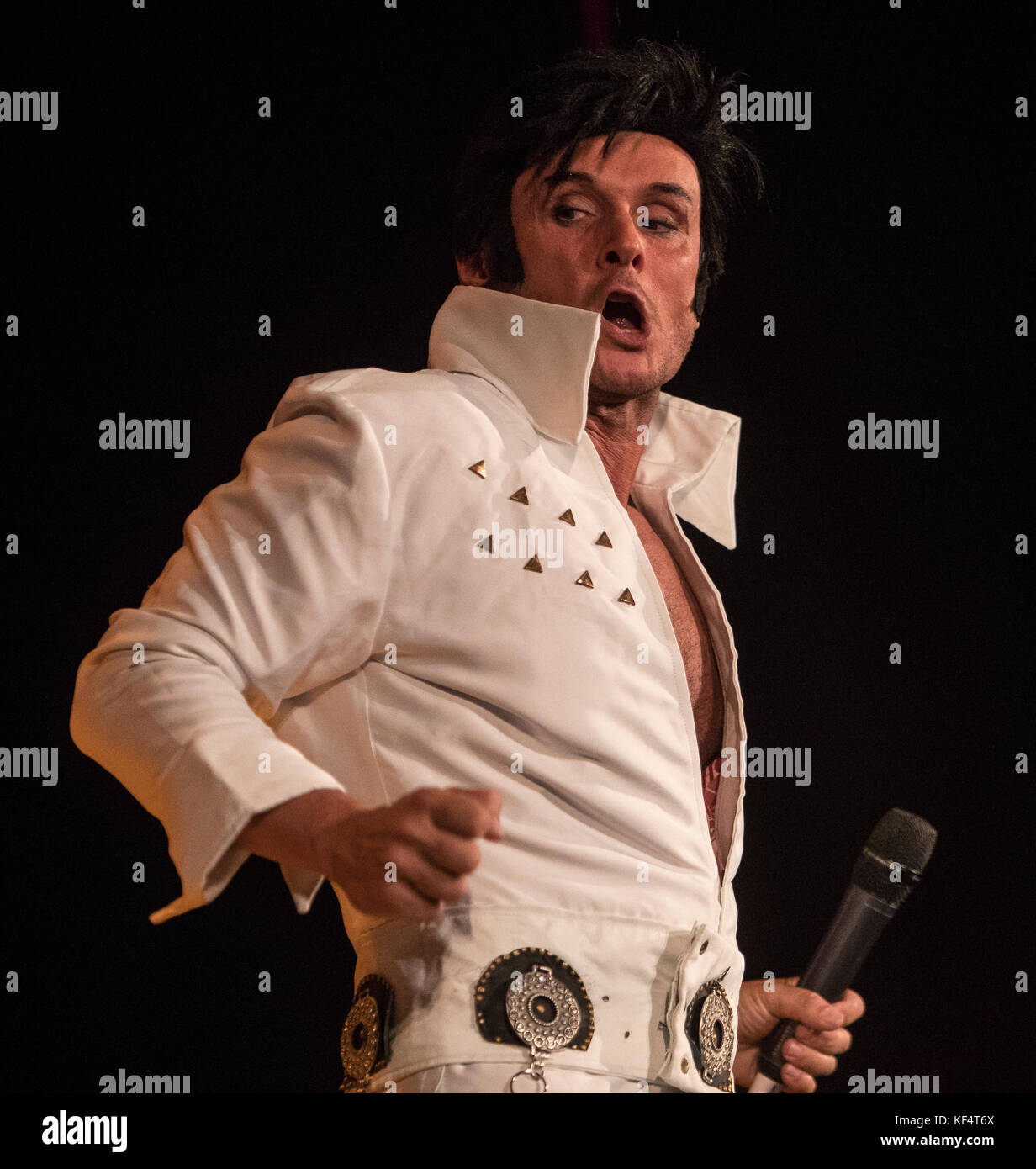 Elvis fans and tribute performers attend the 2017 Porthcawl Elvis ...