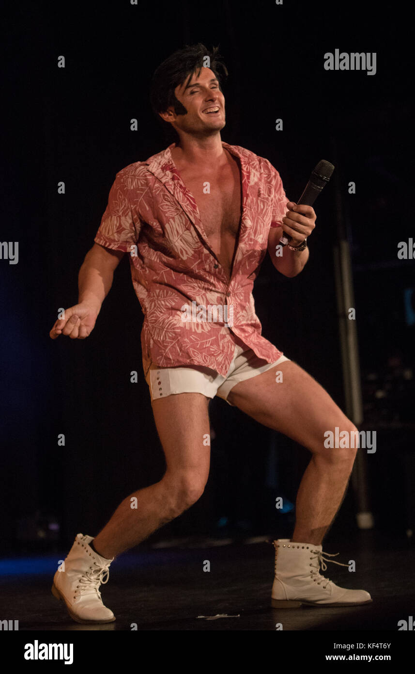 Elvis fans and tribute performers attend the 2017 Porthcawl Elvis ...